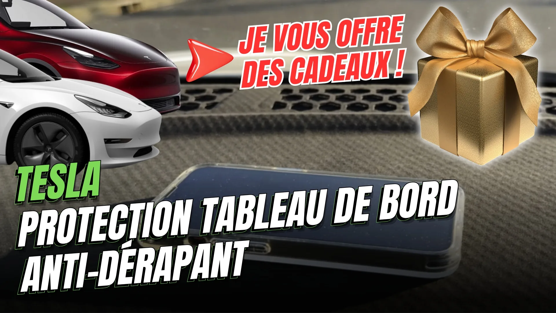 Couvre-tableau de bord Tesla contre chaleur et glissades